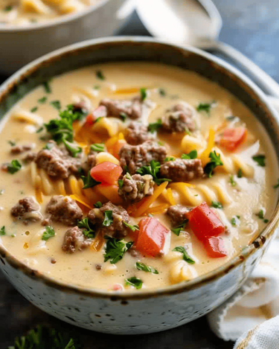 Ultimate Creamy Cheeseburger Soup - Cooked By Mia
