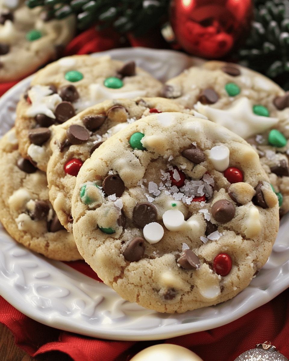 Winter Wonderland Chocolate Chip Christmas Cookies - Cooked By Mia