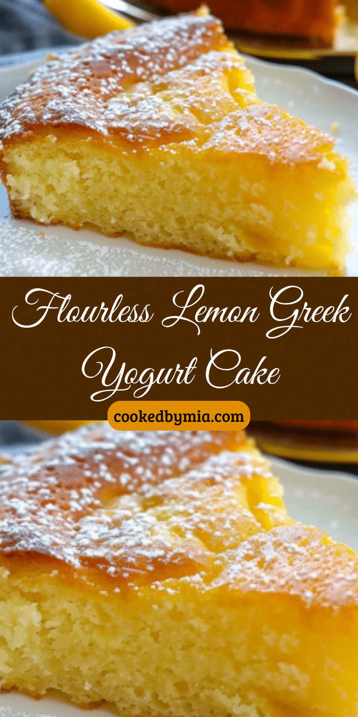 Flourless Lemon Greek Yogurt Cake - Cooked By Mia