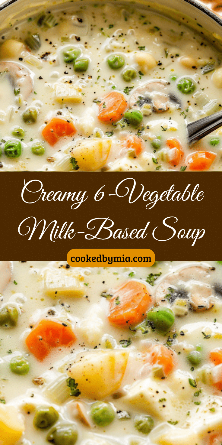 Creamy 6-Vegetable Milk-Based Soup - Cooked By Mia