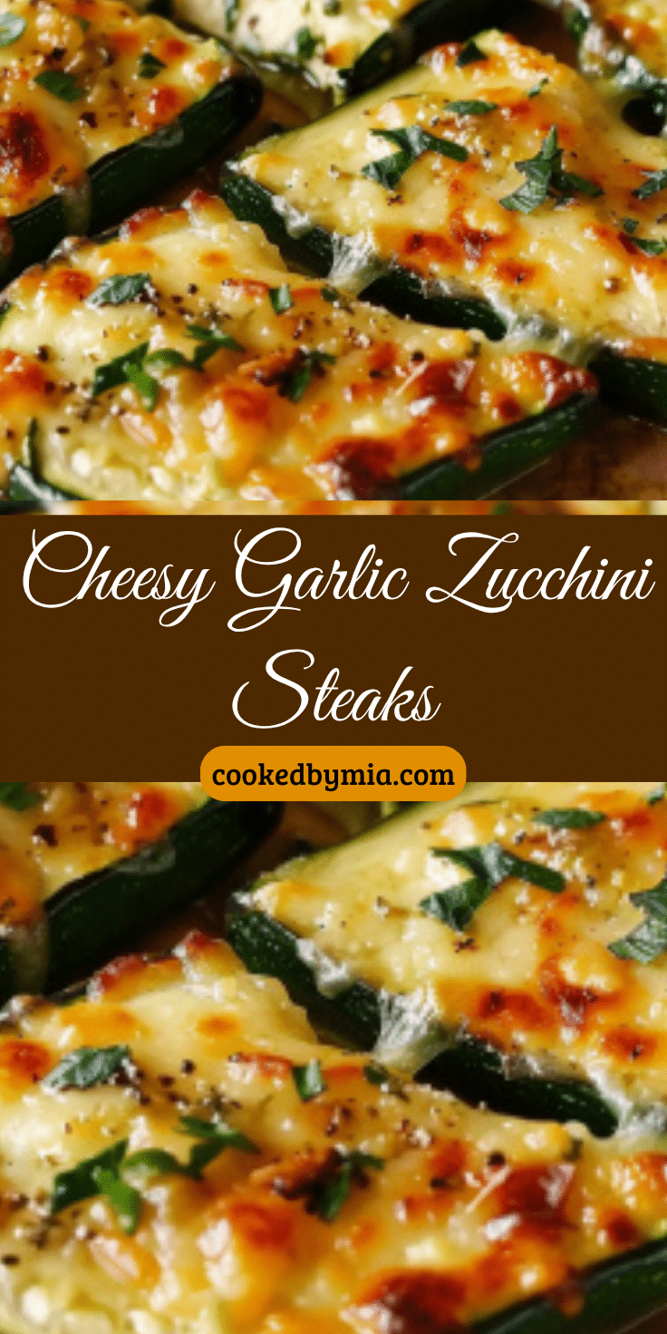 Keto Cheesy Garlic Zucchini Steaks - Cooked By Mia