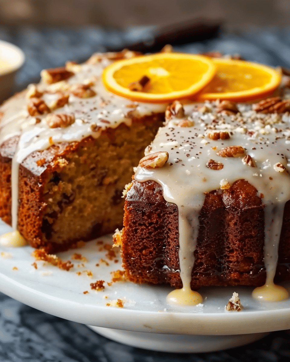 Walnut and Date Spice Cake with Orange Blossom Glaze - Cooked By Mia
