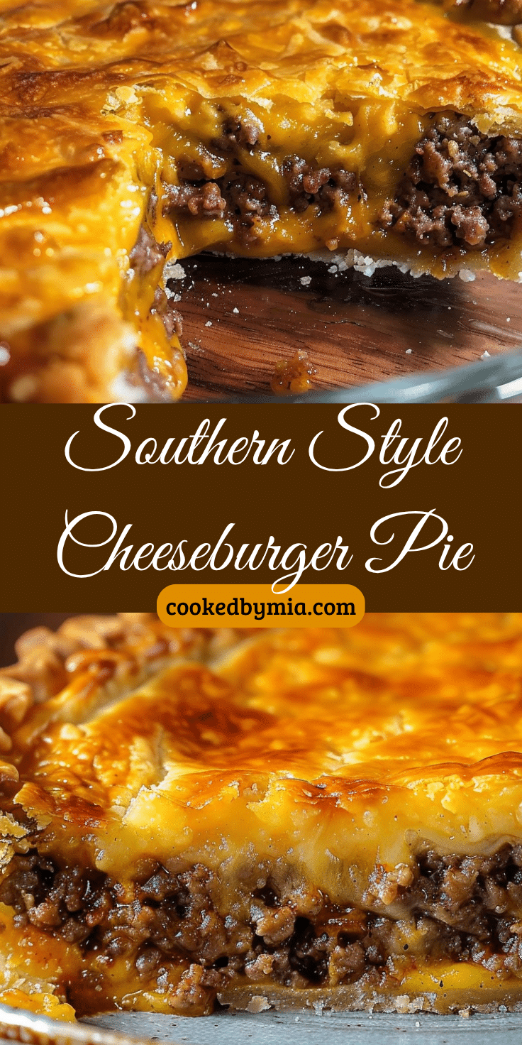 Southern Style Cheeseburger Pie - Cooked By Mia