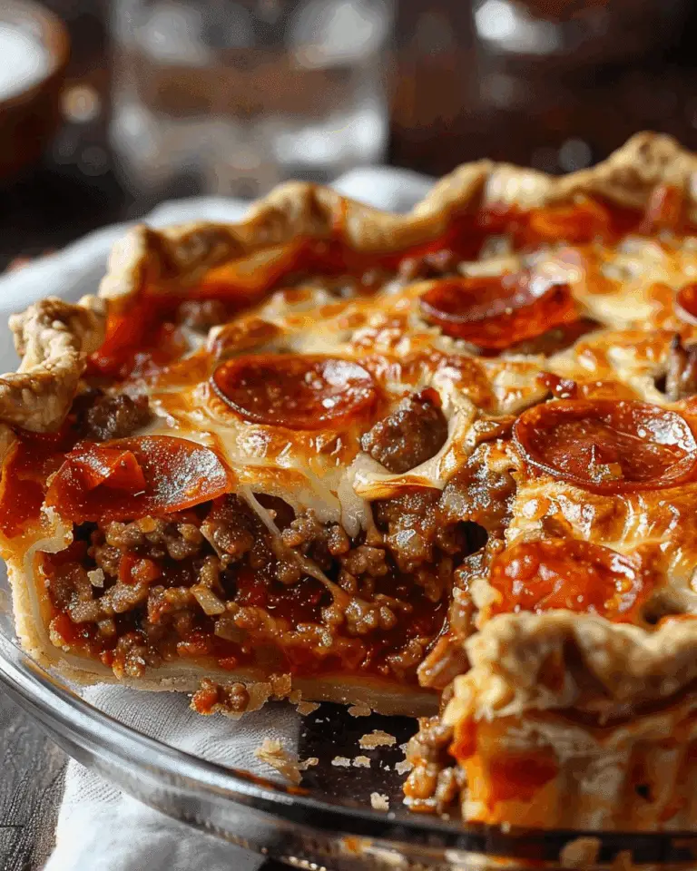 Deep Hamburger Sausage Pepperoni Pie - Cooked By Mia