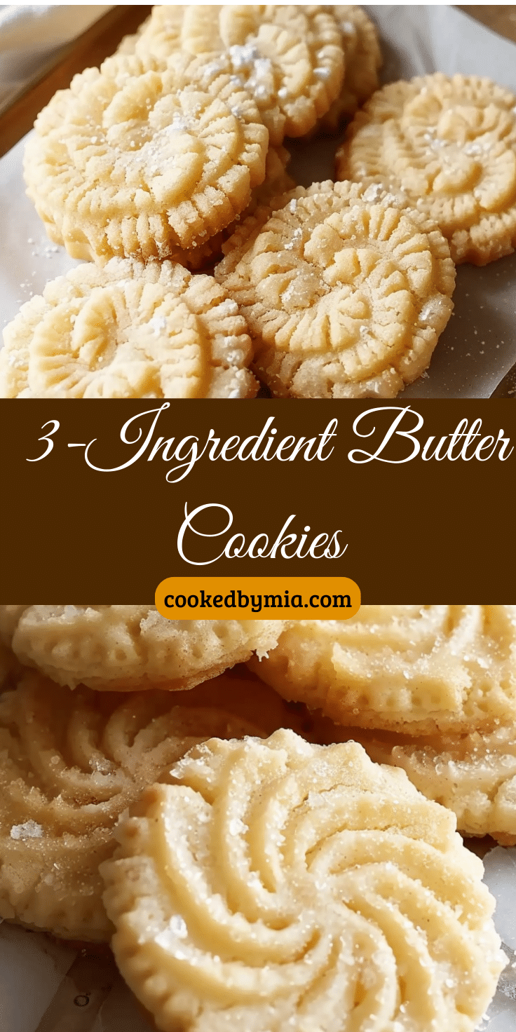 3-Ingredient Butter Cookies - Cooked By Mia