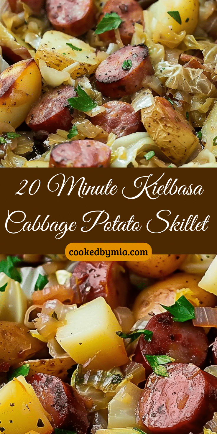 20-Minute Kielbasa Cabbage Potato Skillet Recipe - Cooked By Mia
