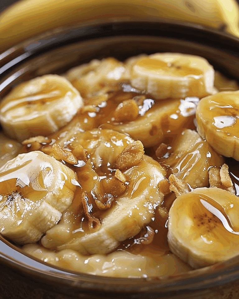 Slow Cooker Banana Foster Pudding - Cooked By Mia