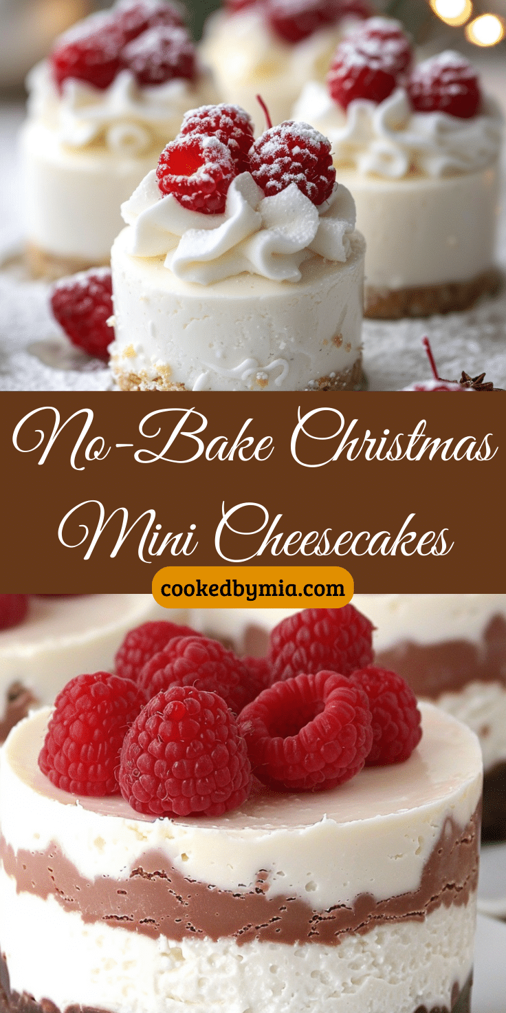No-Bake Christmas Mini Cheesecakes - Cooked By Mia