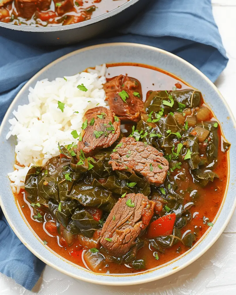 Cajun Gumbo Collard Greens - Cooked By Mia