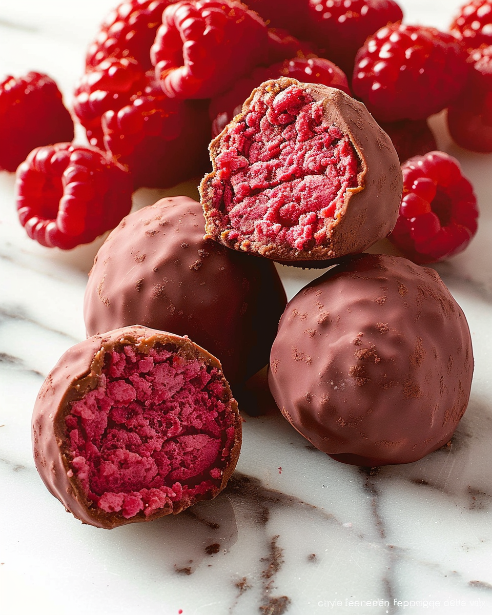 Raspberry Truffles - Cooked By Mia