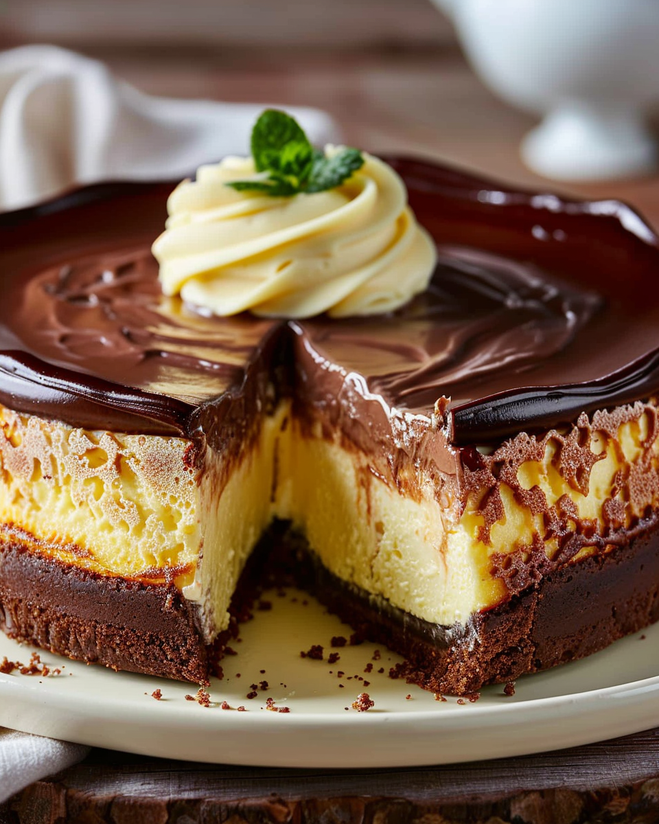 Best Boston Cream Pie Cheesecake - Cooked By Mia