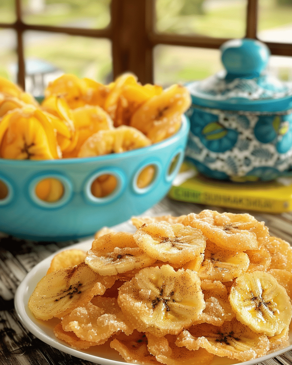 Cinnamon-Sugar Air Fryer Banana Chips - Cooked By Mia