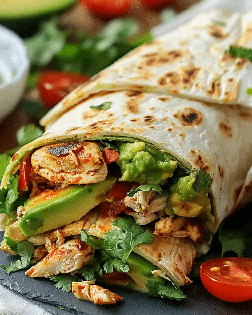 Chicken Avocado Wrap - Cooked By Mia