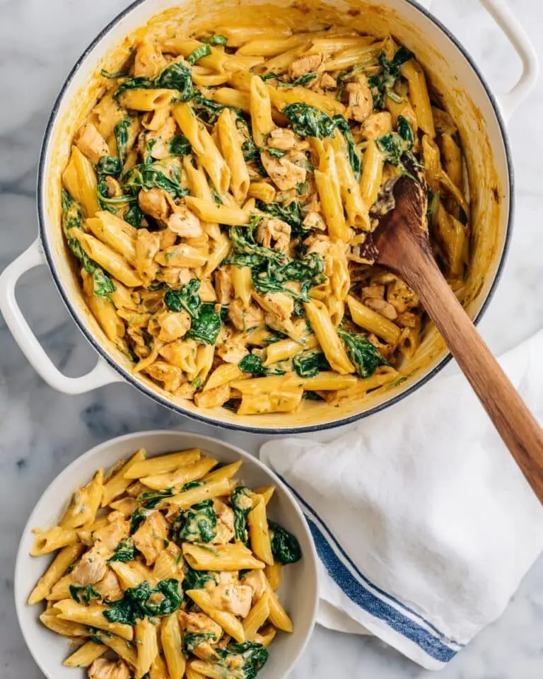 One Pot Creamy Boursin Tomato Pasta with Chicken Recipe - Cooked By Mia